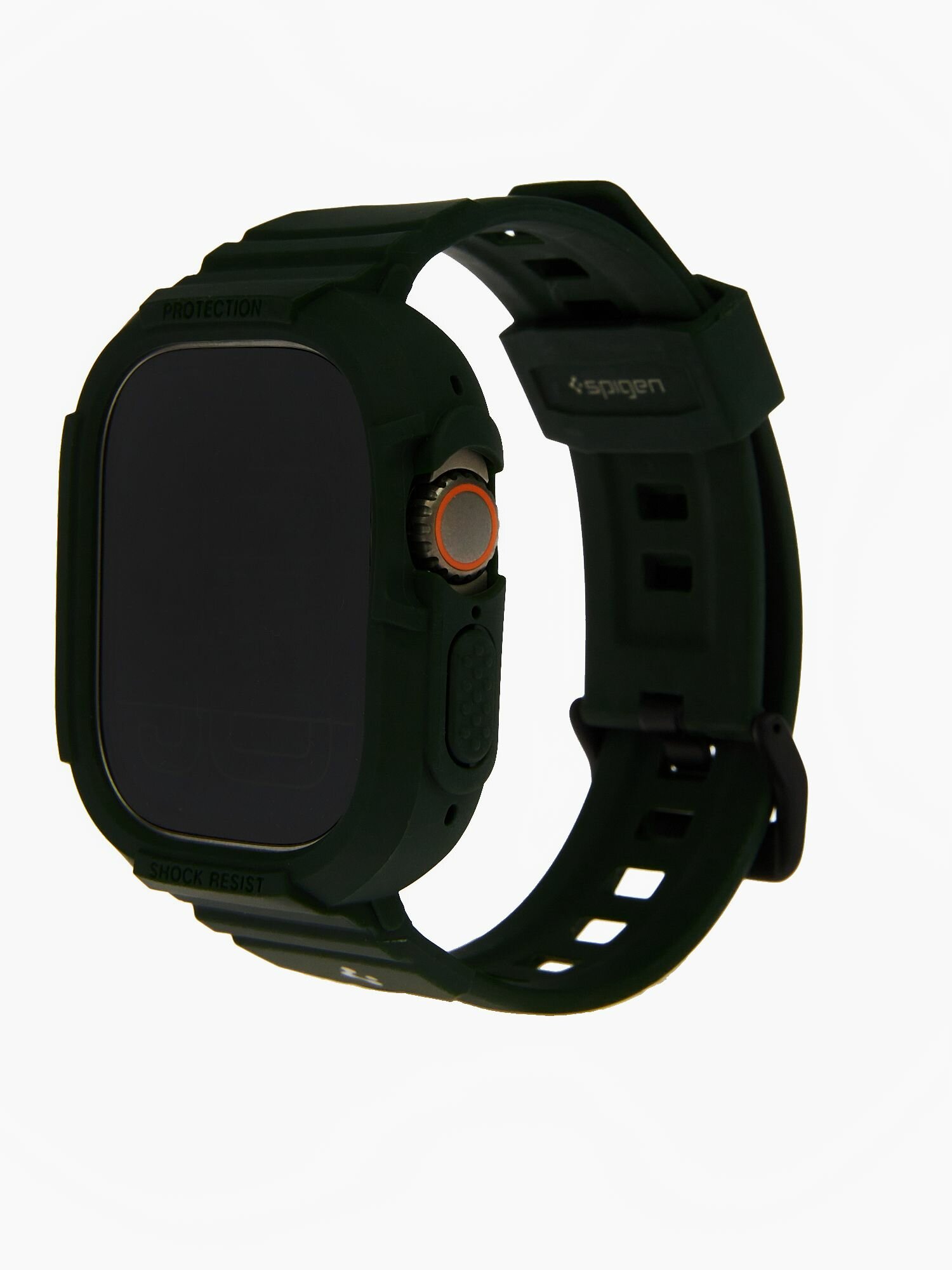 Чехол ударопрочный Spigen Rugged Armor Pro для Apple Watch Ultra 49 мм, Apple Watch Ultra 2. Цвет зелёный