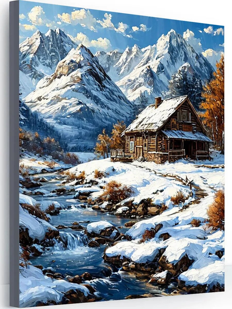 Картина на стену для интерьера "Горы", на подрамнике, 40 x 50 см