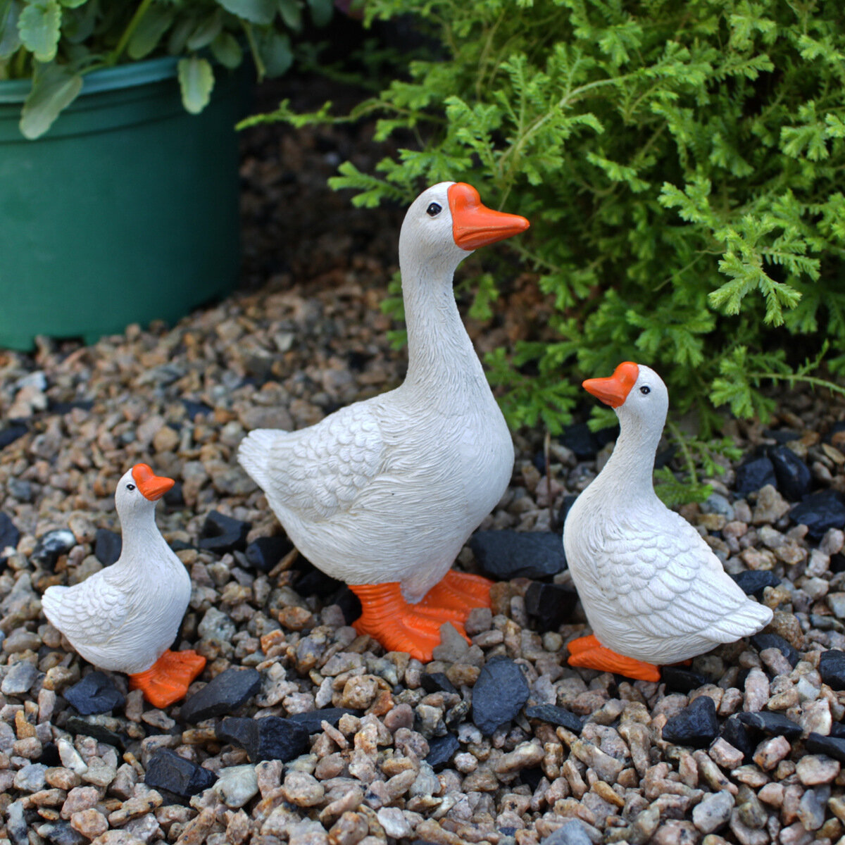 Большой белый гусь украшение из смолы творческое моделирование домашнего скота белый гусь животное микро-пейзаж украшение цветочного горшка украшение