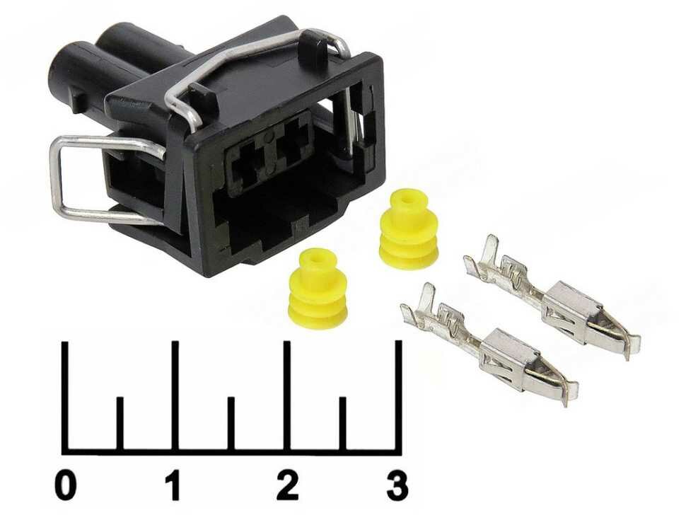 Разъем 2pin гнездо 3.5мм влагозащищенный DJ7024-3.5-21