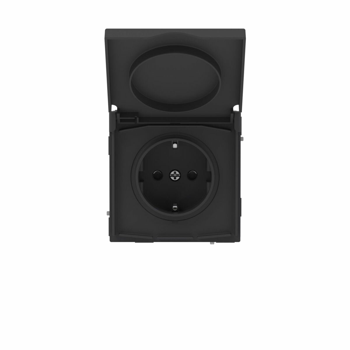 Розетка силовая KANT IP44 2P+E защ. шторки с крышкой черн. уголь DKC 7012013