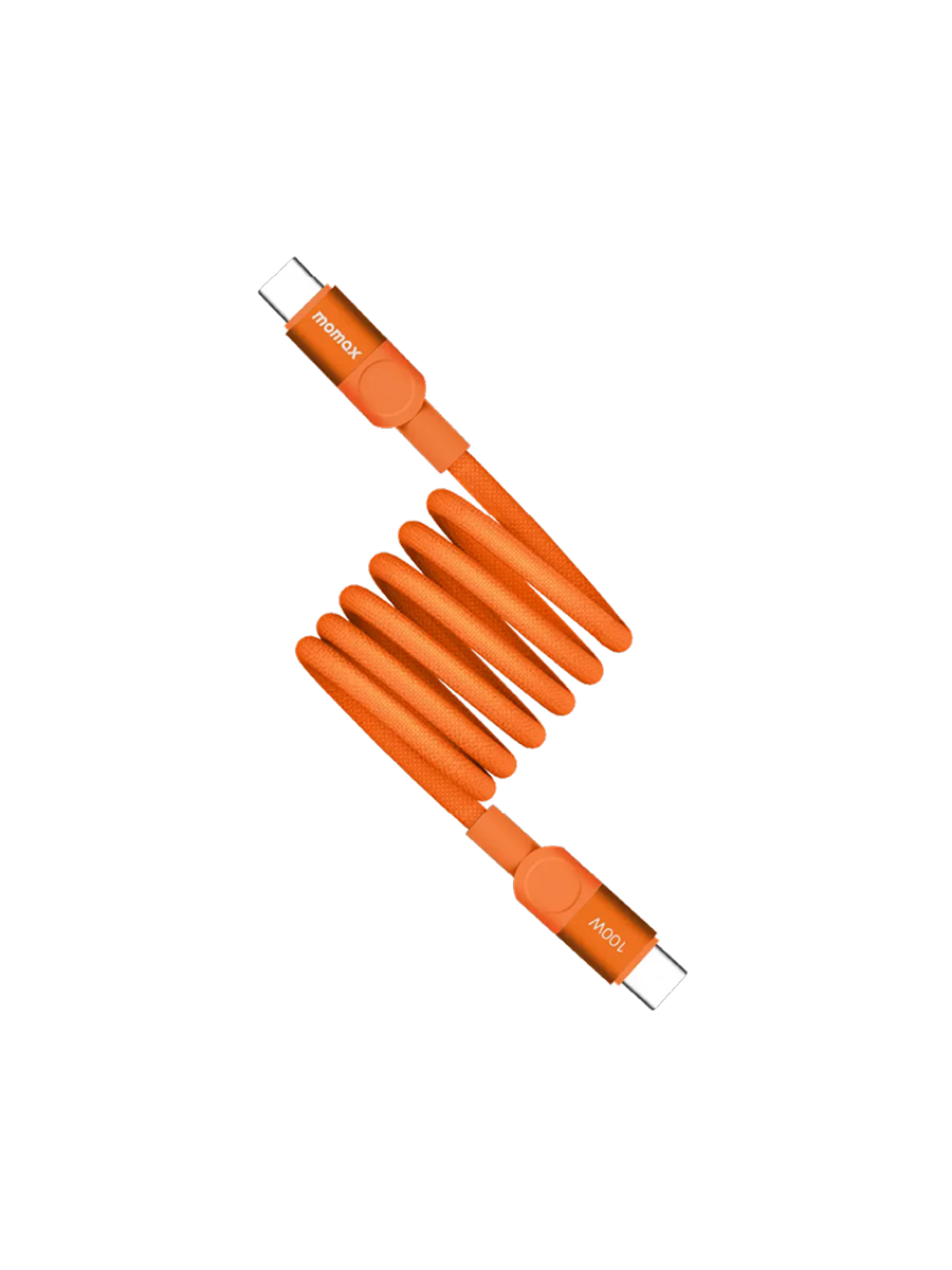 Кабель для быстрой зарядки телефона магнитный Momax, USB-C, 100W, 1м, оранжевый