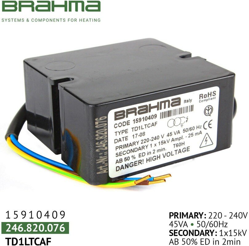 Электронный трансформатор розжига Brahma TD1LTCAF 15910409
