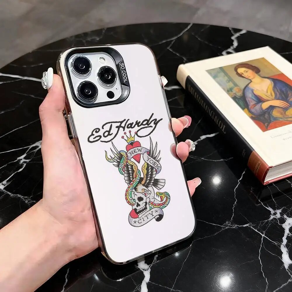 Классический противоударный матовый чехол Ed Brands Hardy для iPhone CYB-382CY264115A07, iPhone 16