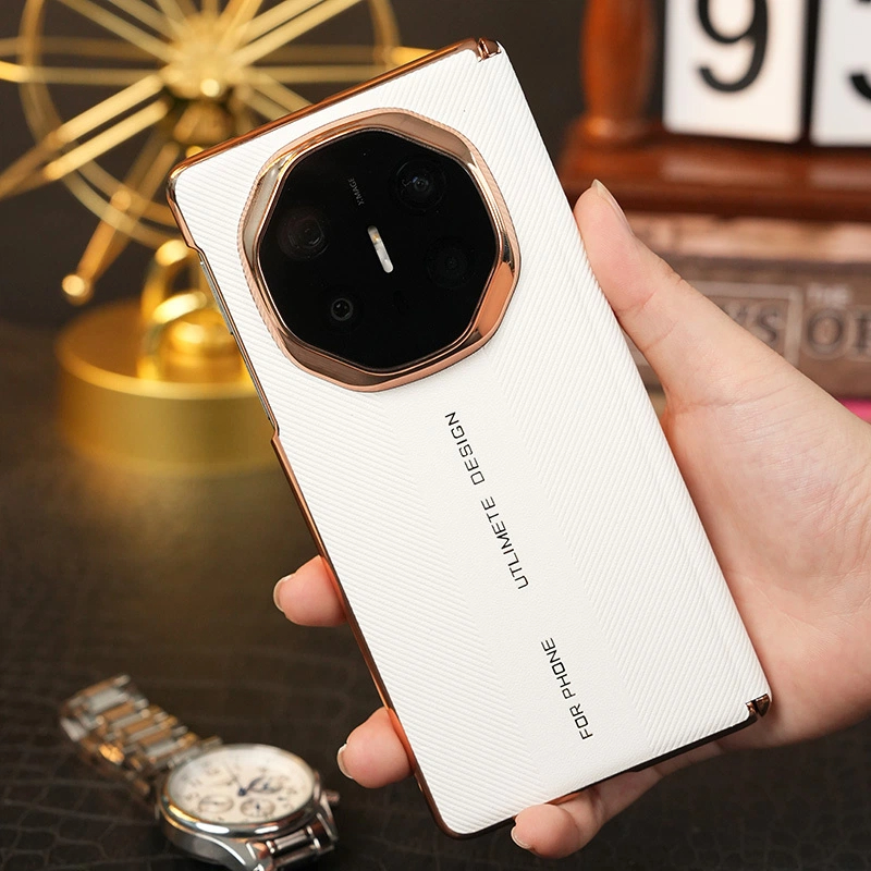 Huawei Mate X6 Pioneer Edition [Белый] Кожаный чехол с полной защитой и двойным шарниром