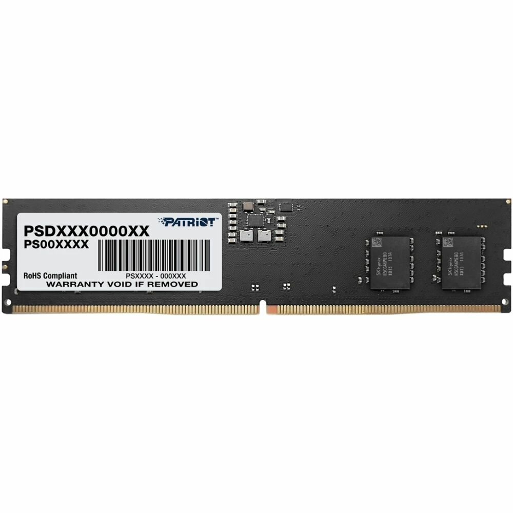 Оперативная память Patriot Signature, DDR5, 32Gb (1x32 GB), 5200 MHz, CL42, DIMM