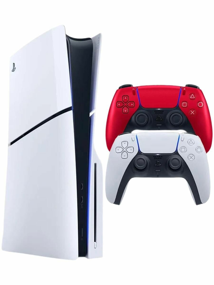 Sony PlayStation 5 Slim с дисководом + 2й вулканический красный геймпад PS5