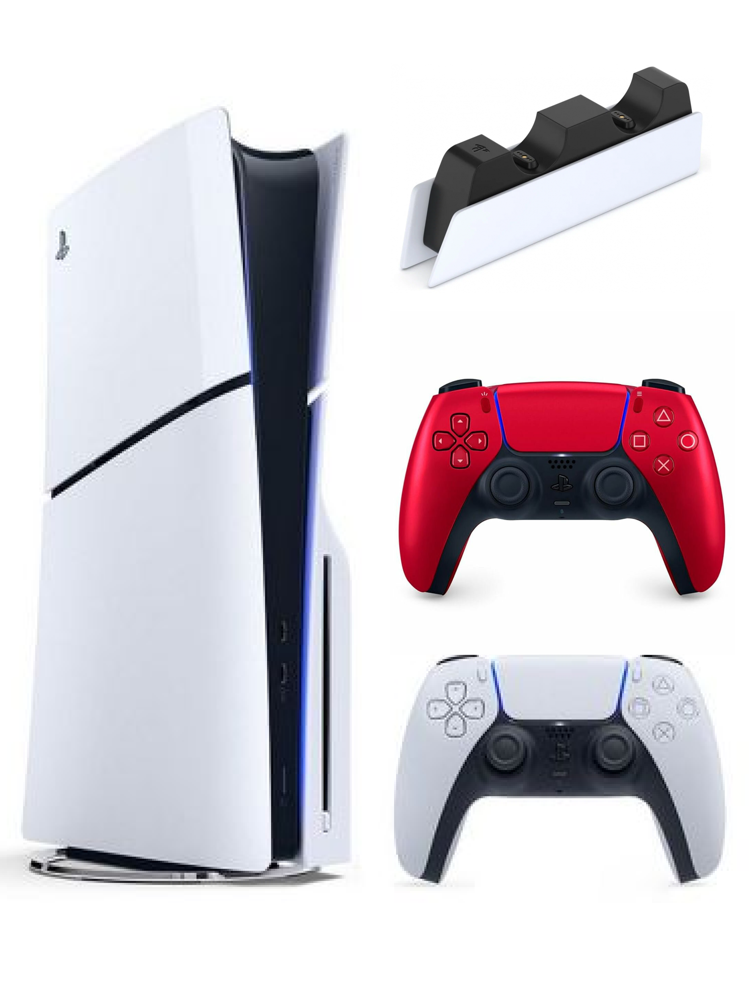 Игровая приставка Sony PS 5 Slim, 1ТБ(с дисководом) +2 геймпад (volcanic red) + Зарядная станция,(подробности в чате)