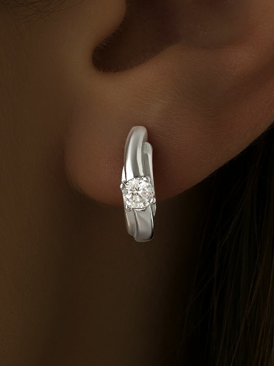 Серьги, 925 проба, фианит