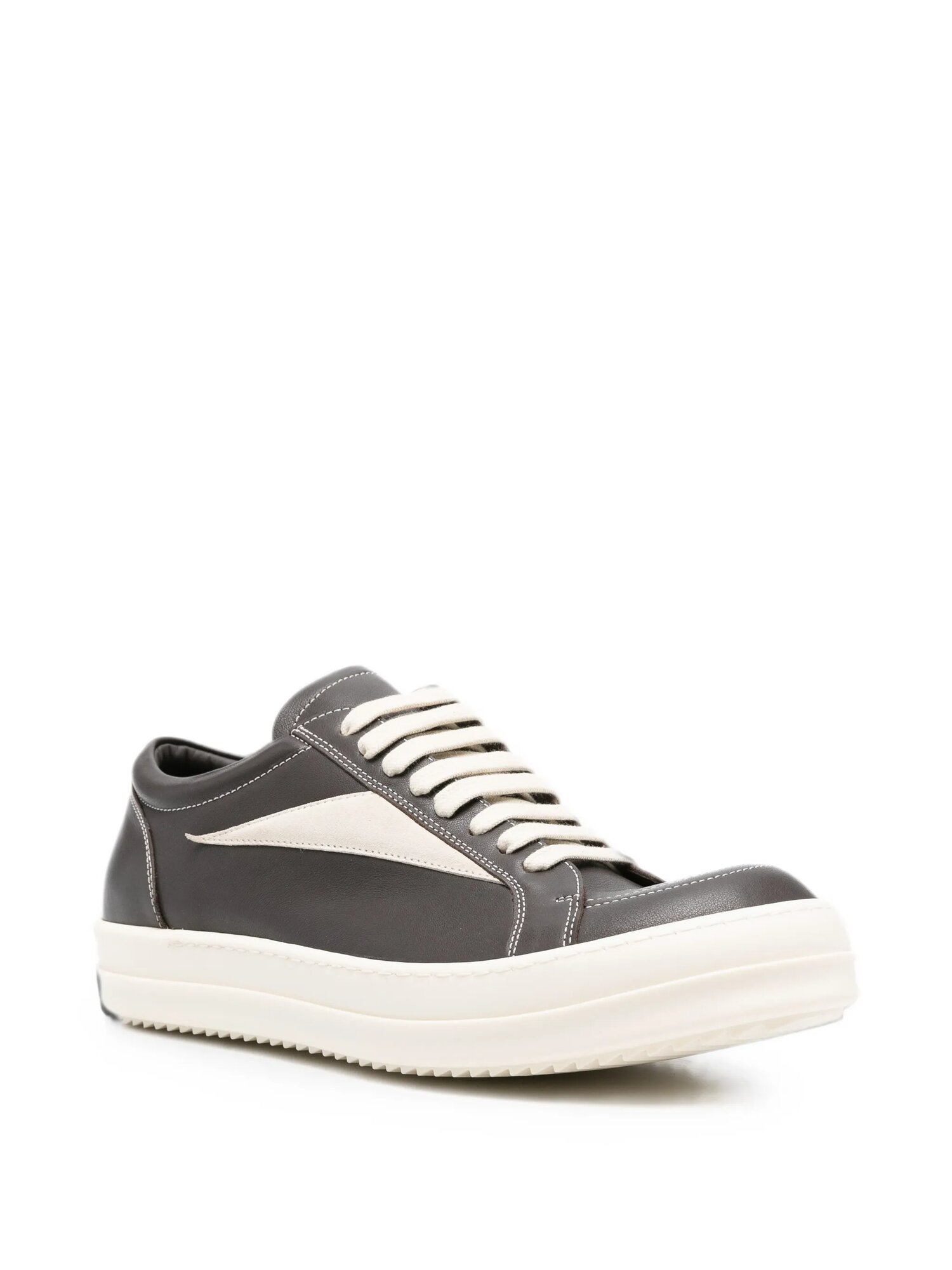 Кроссовки Rick Owens Leather panelled sneakers, размер 41 EU, коричневый — фото 1