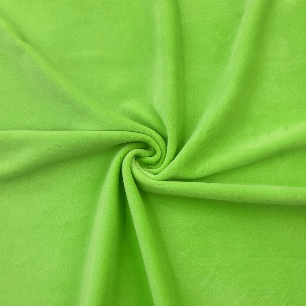 Эластичная плюшевая ткань Mochi Minky ZYFMPTEX 95% полиэстер 5% Зеленый, 160x50cm half meter, 92