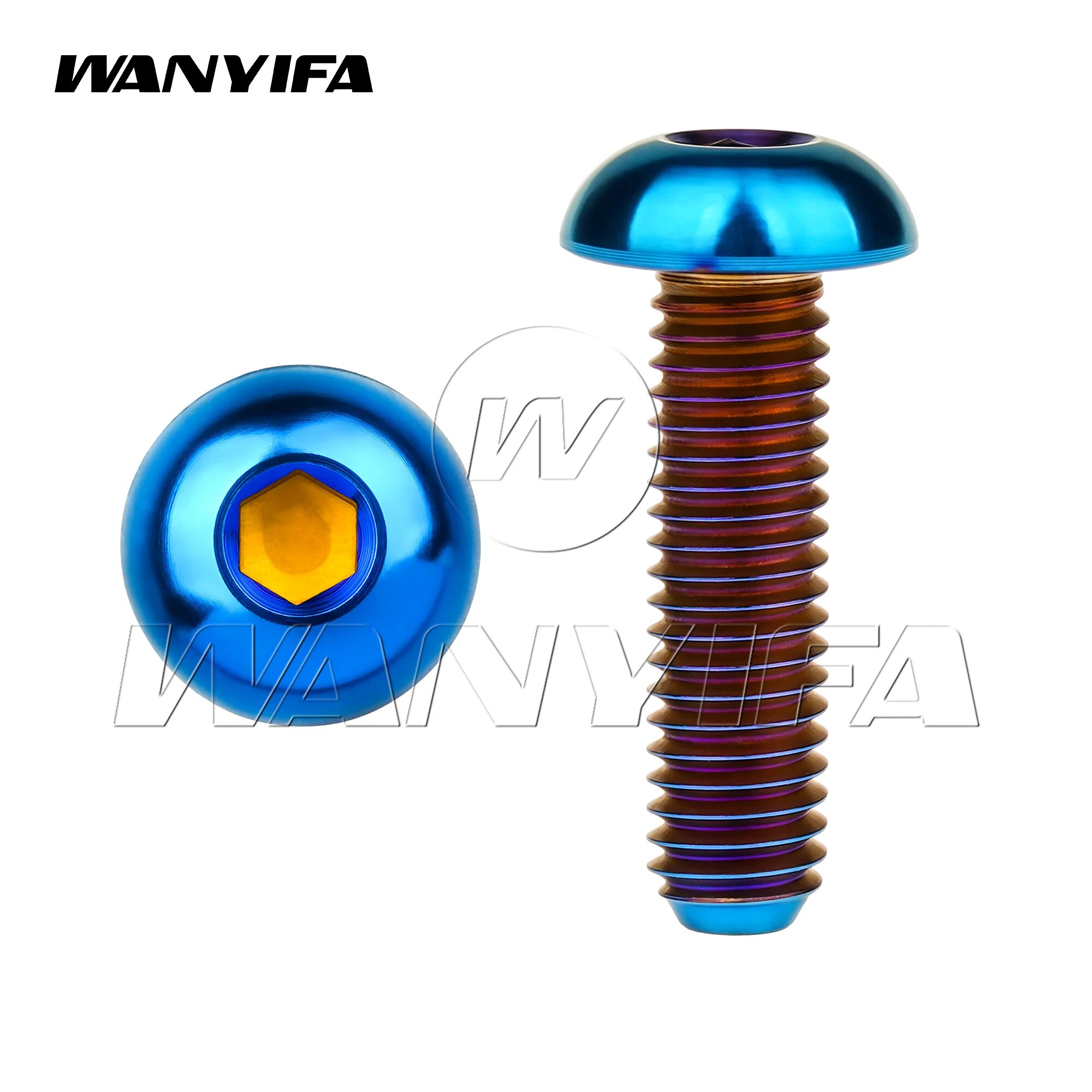 Wanyifa титановые болты M3/M4/M5x6 8, 10, 12, 15, 18, 20, 25, 30 мм Burn blue, M5x15mm