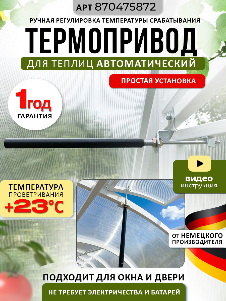 Термопривод для теплиц на дверь для форточки