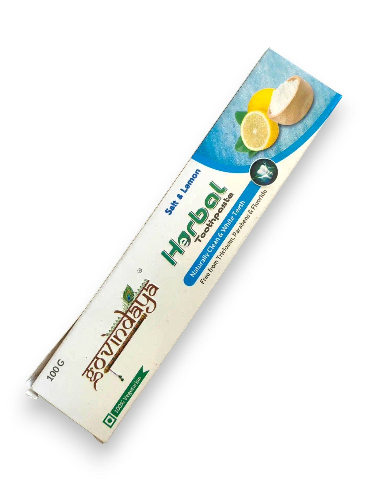 HERBAL Toothpaste, Govindaya (травяная зубная паста с солью и лимоном, Говиндая), 100 г.
