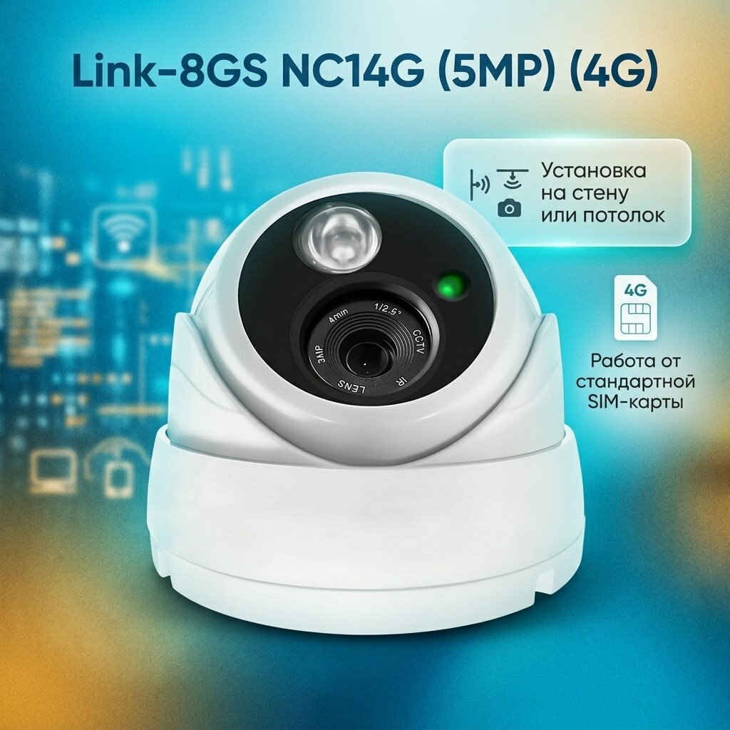 Купольная 4G IP-камера с датчиком Link-8GS NC14G (5MP) (4G)