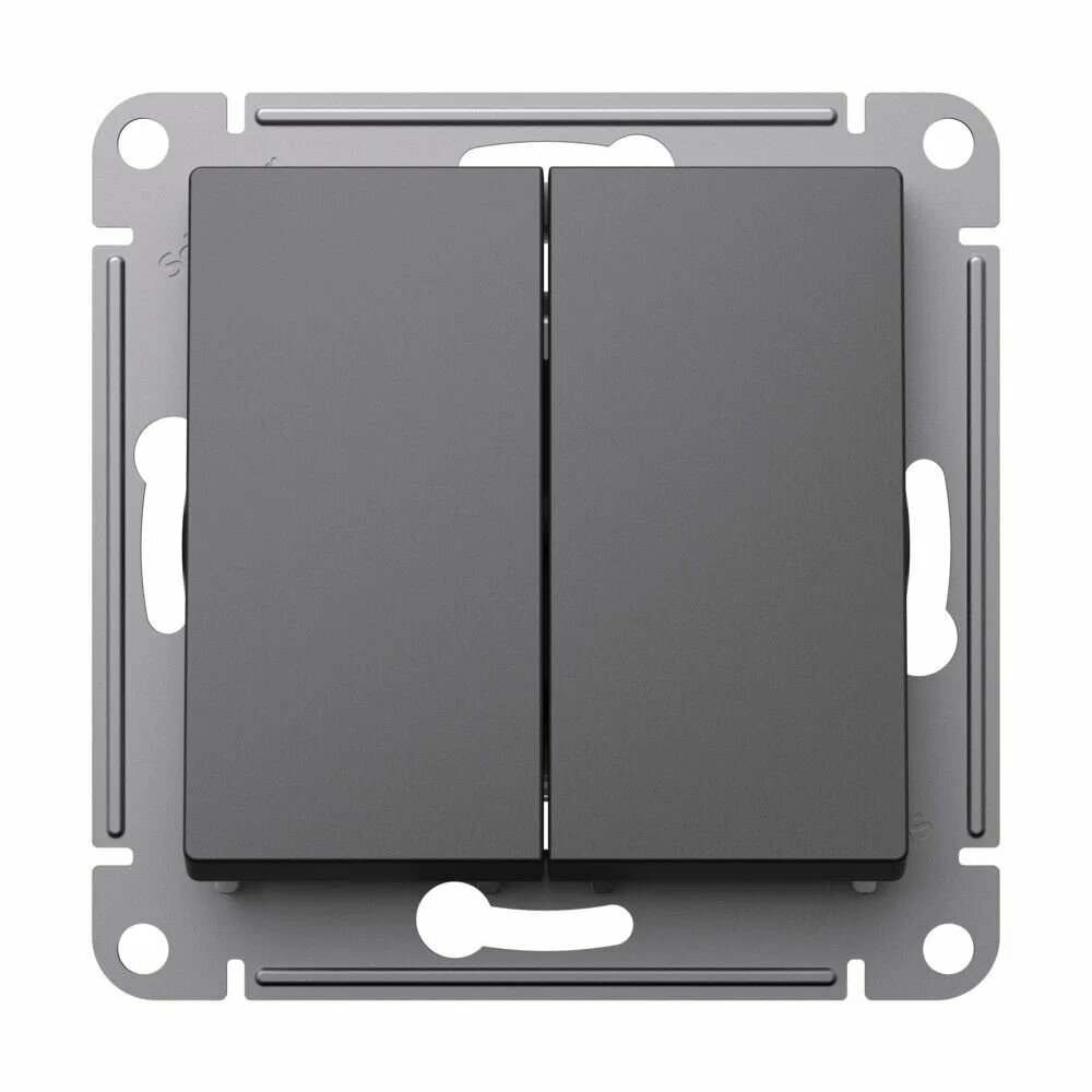 Systeme Electric AtlasDesign Базальт Переключатель 2-клавишный, сх.6/2, 10АХ, механизм ATN001465 2шт