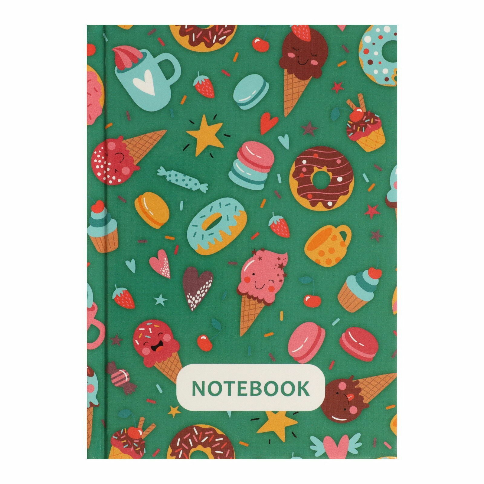 Блокнот А6, 40 листов в клетку Candy Notebook, твёрдая обложка, глянцевая ламинация, блок офсет, 3 шт.