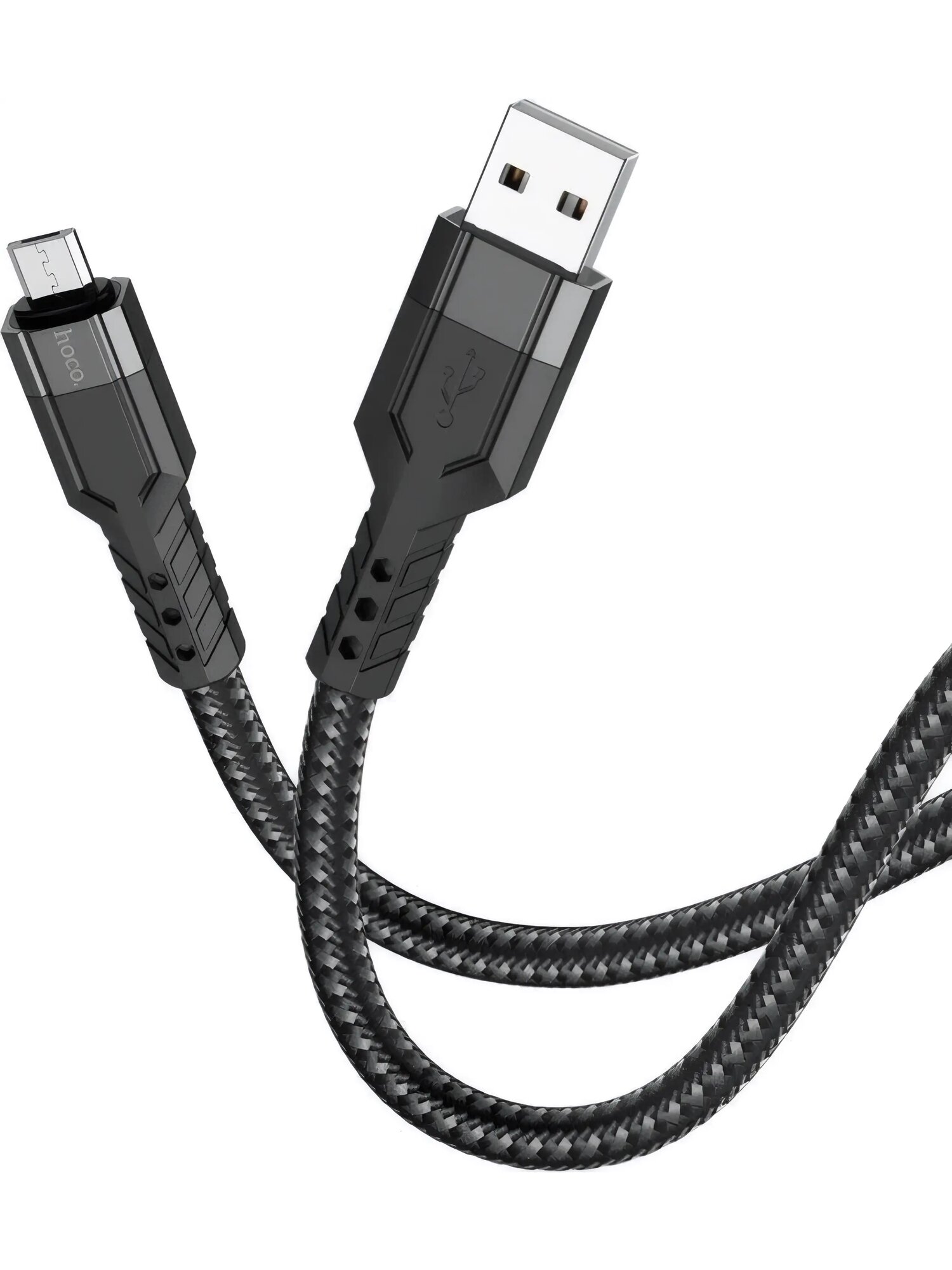 Кабель USB - Micro (для Android) HOCO U110 2,4А черный 1,2м (00191)