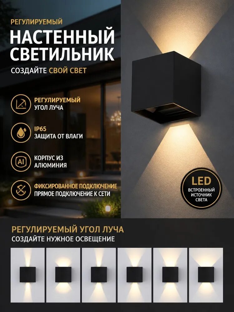 Настенно-потолочный светильник, LED, 10 Вт