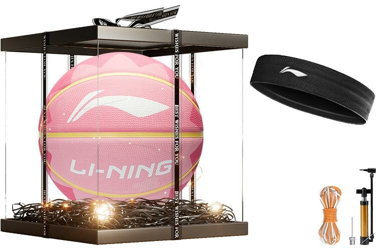 Мяч для баскетбола унисекс Li Ning Rubber, тренировочный, розово-желтый, размер 7