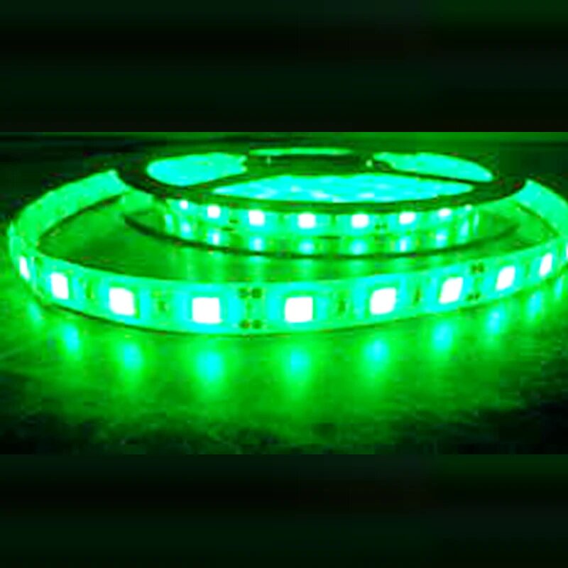Водонепроницаемая светодиодная лента RGB 12В Изумрудный, Green Led Strip, 2M, 2835 Non Waterproof