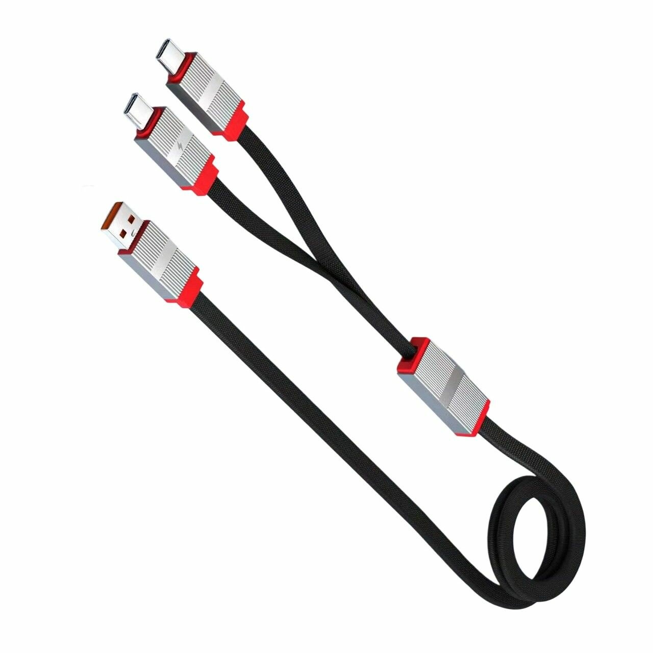 USB A/Type C на два типа кабеля с электрической оплеткой мощностью 60 Вт