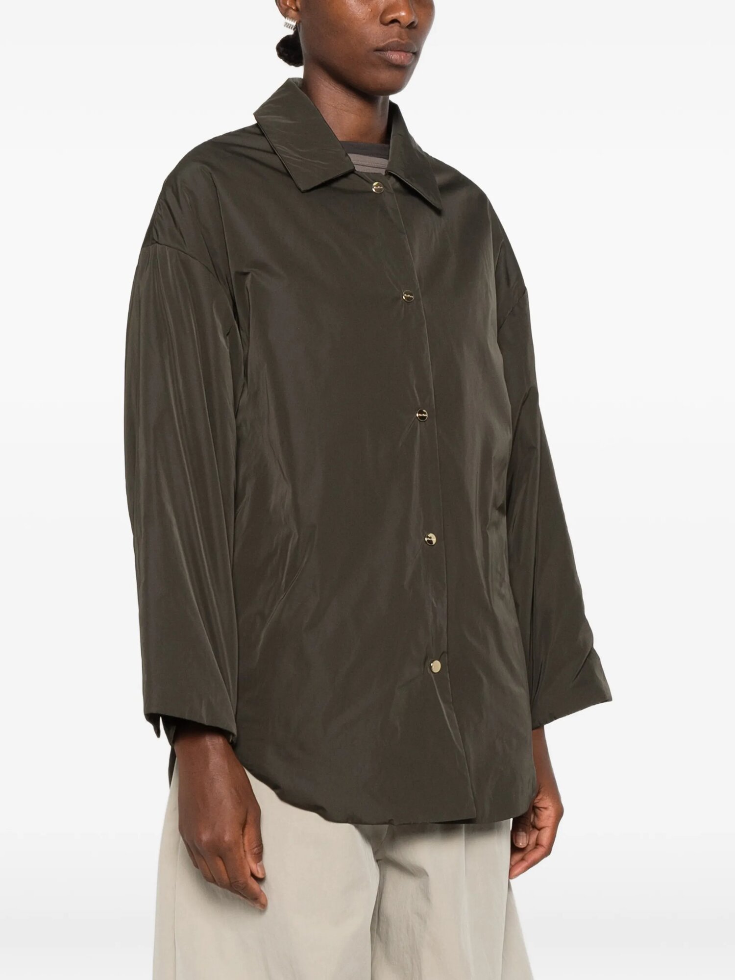 Пальто Max Mara Mtccarlotta logo-engraved snap-button coat, размер 38 — фото 1