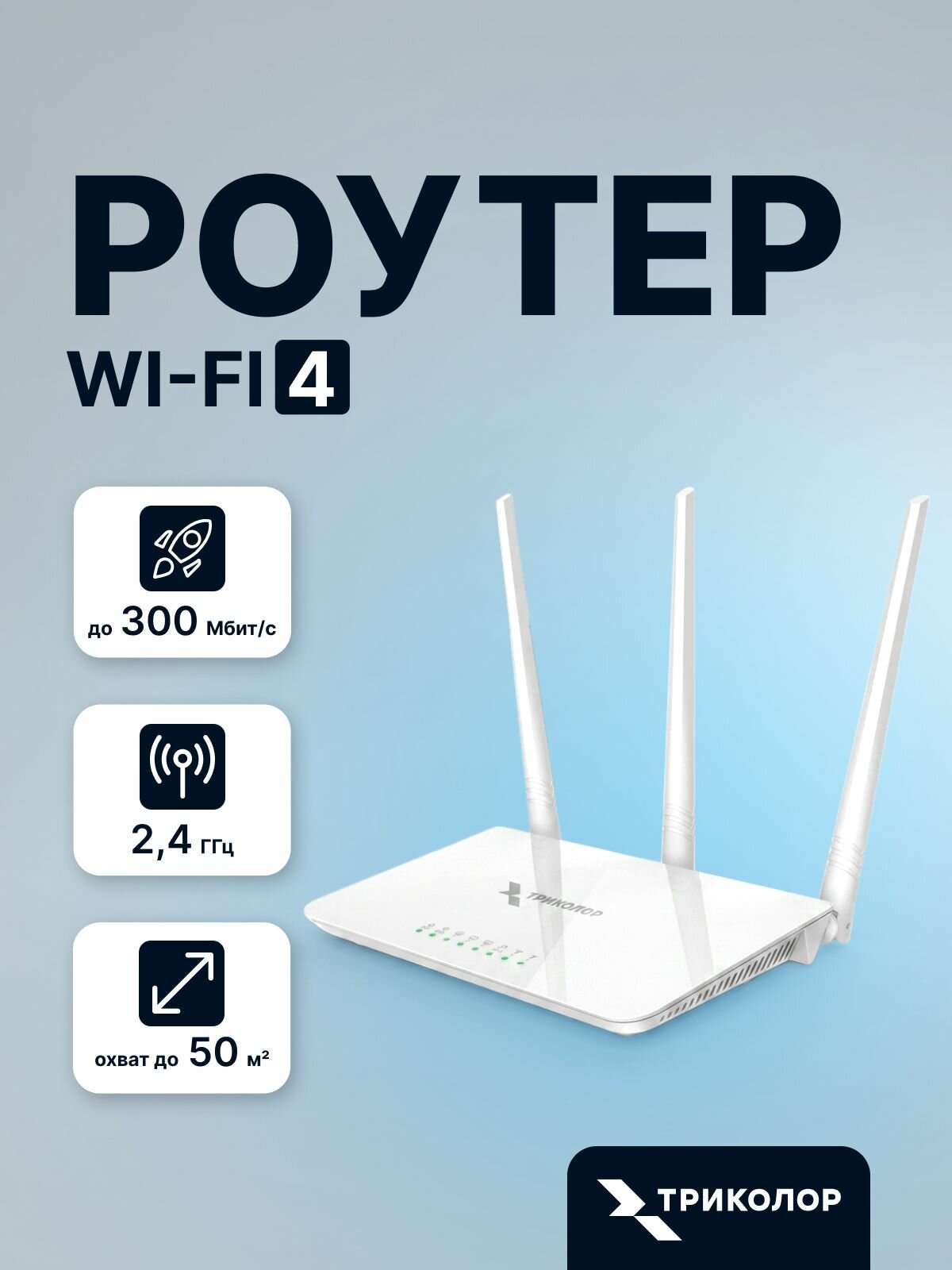 Роутер Wi-Fi TR-router-01 маршрутизатор однодиапазонный мощный вайфай для дома