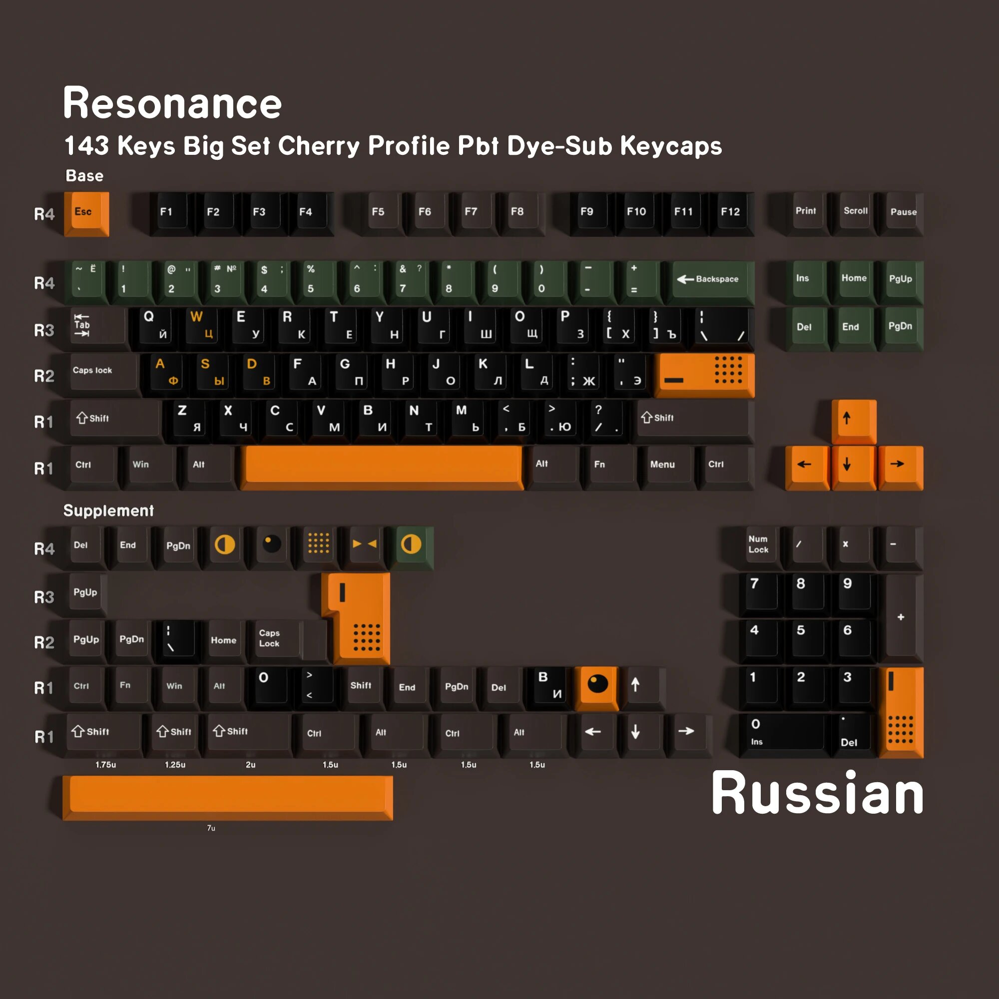 Jaycomia PBT Cherry MX клавиши для геймерской клавиатуры 143 шт Russian