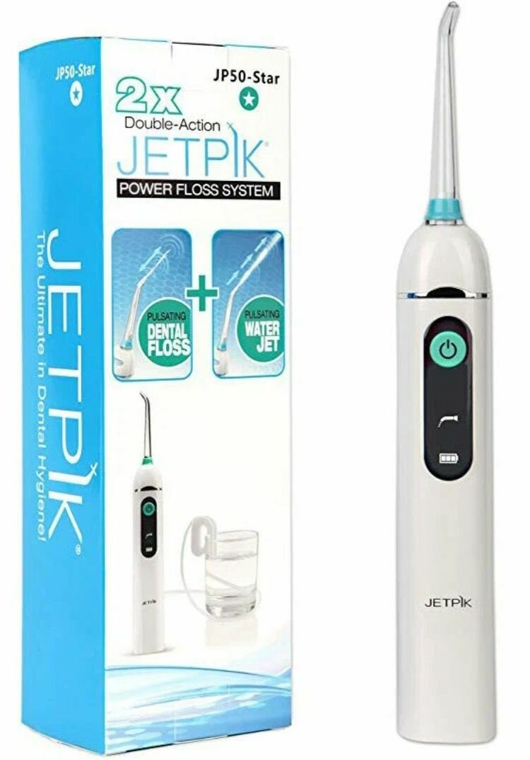 Ирригатор Jetpik JP50 Star, с флосс-капсулой, 3 режима, белый