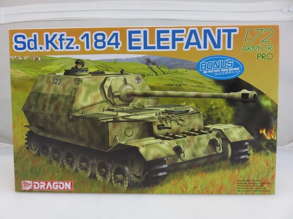 Dragon 7253 1/72 scale Sd. Kfz.184 Elefant Пластиковая модель танка