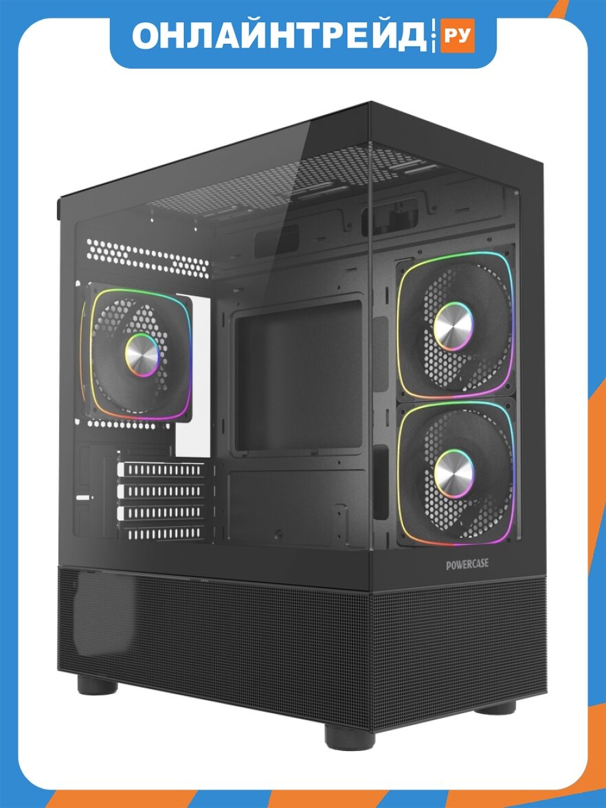 Корпус Powercase Vision Micro M2 ARGB, черный (CVMBM2-A3)