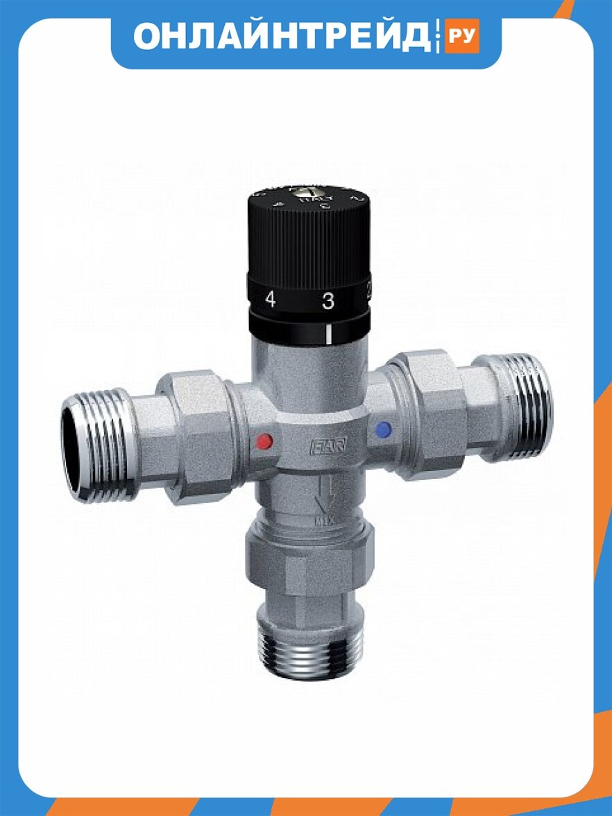 Термосмеситель Far 1/2", американки Тmax95 °C
