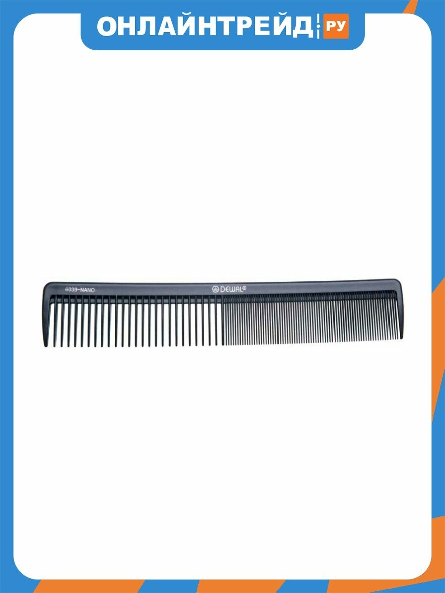 Расческа рабочая Dewal Professional DEWAL Nano комбинированная, широкая, антистатик, 21,5 см
