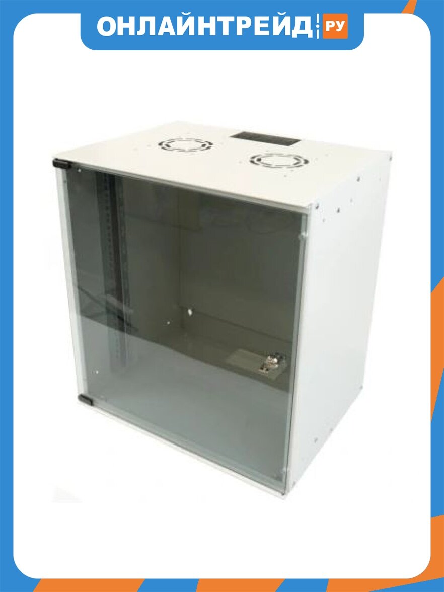 Шкаф настенный 19" Filum 12U FL-SO-1254GW-GY Soho, 520x400, стеклянная дверь, серый