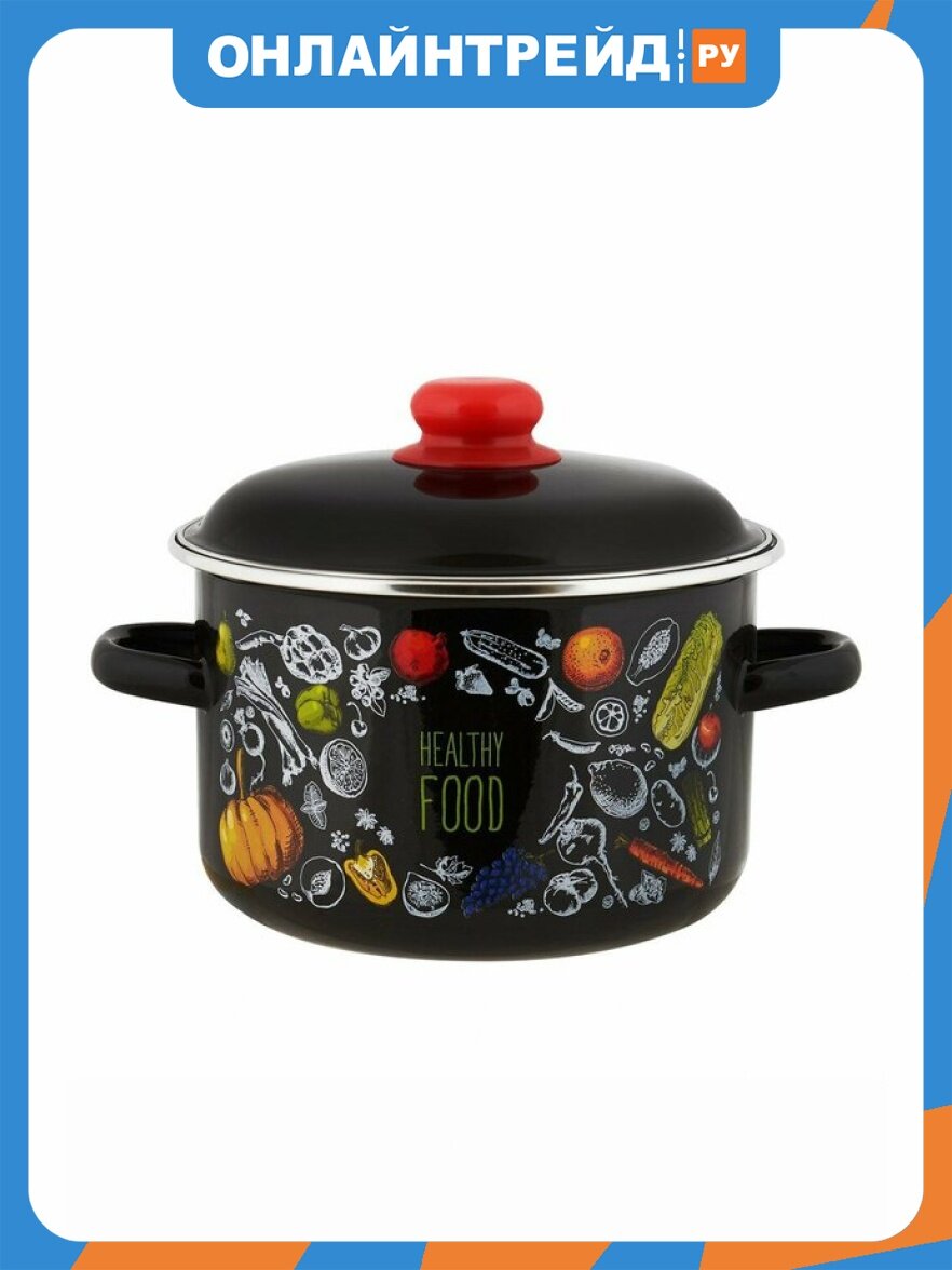 Кастрюля Appetite Healthy food эмалированная цилиндрическая 3,0л (1RD181М)