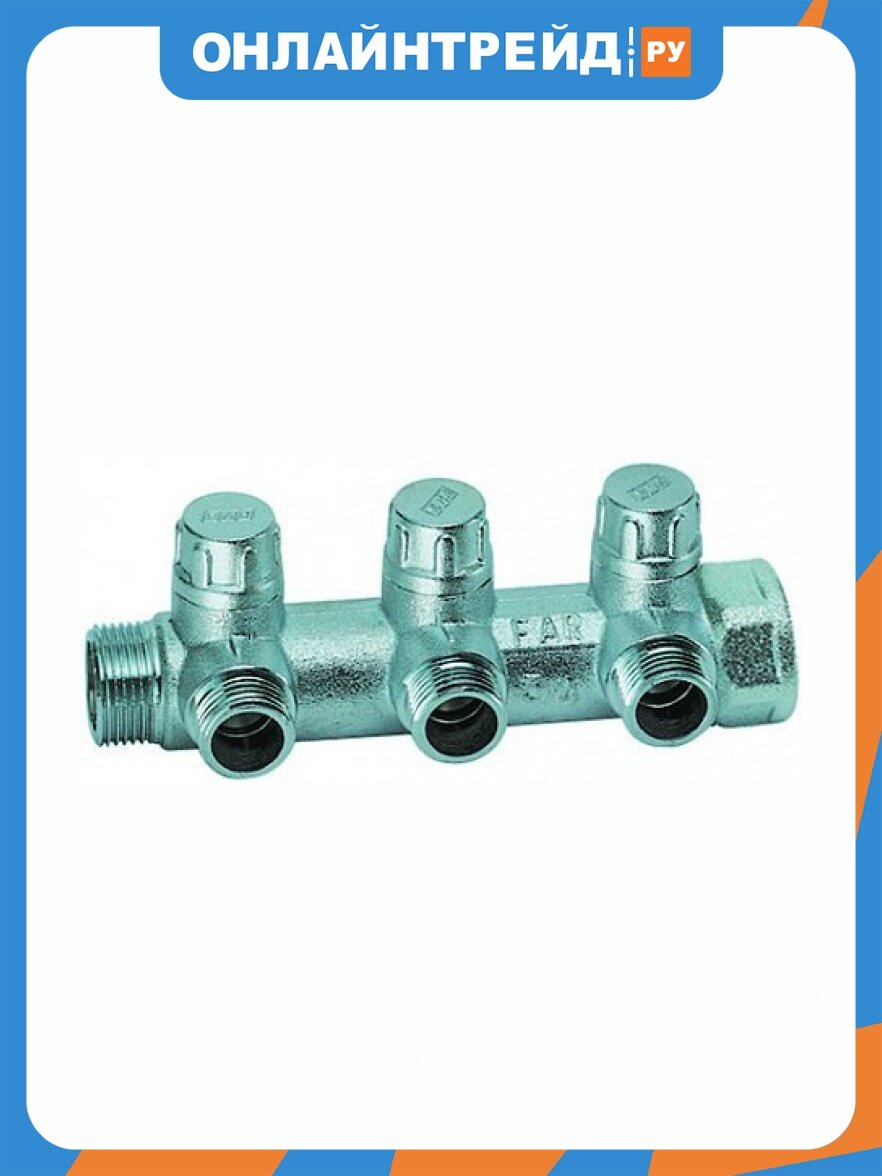 Коллектор Far 3/4"ВР-НР с 3 отв. М24х19 ( FK 3878 C3403)