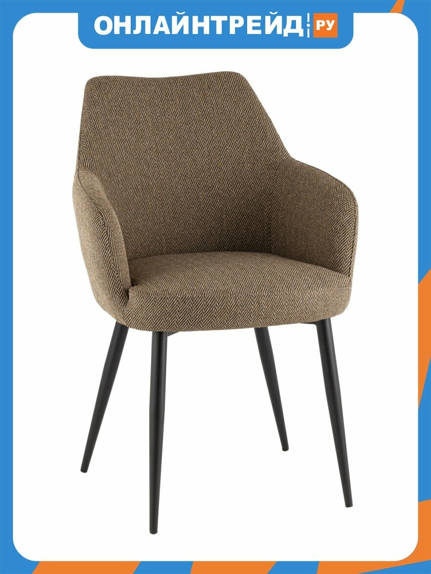 Стул обеденный Stool Group Katys, оливково-бежевый, елочка