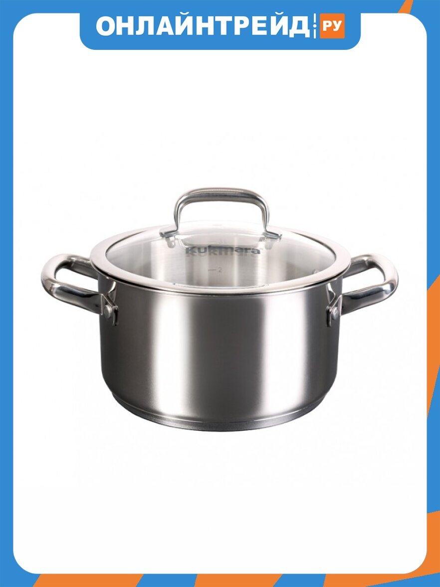 Кастрюля Kukmara LEON 3 л, 20 см, с крышкой, нерж. сталь (LN-CA3020G)