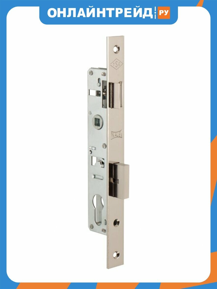 Корпус узкопрофильного замка с защёлкой Kale Kilit 153 (20 mm) w/b (никель)