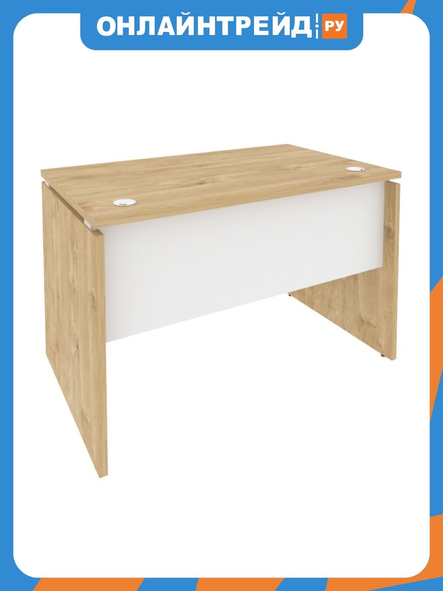 Стол письменный Riva CHAIR O. SP-2.7 Тиквуд светлый/Белый бриллиант 1180*720*750 Onix