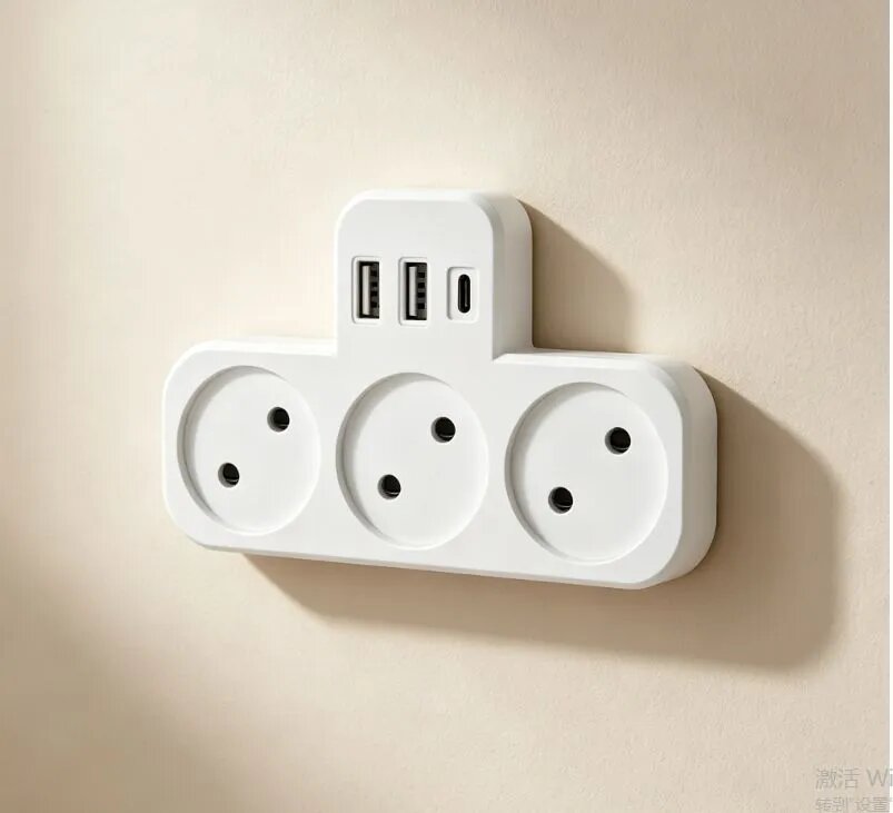 Многофункциональная настенная розетка TESSAN с 3 розетками, 3 USB-порта, USB-адаптер 6 в 1 с защитой от перегрузки для смартфона, планшета