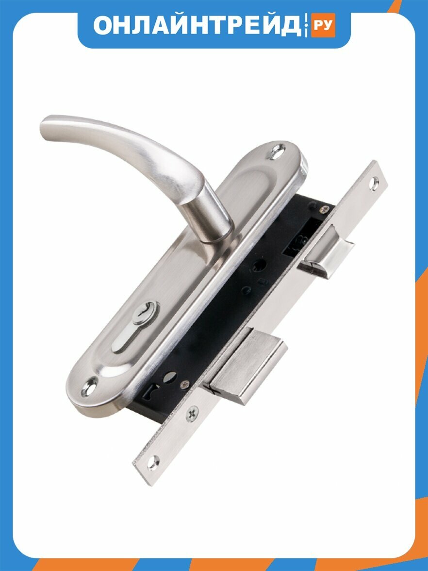 Замок цилиндровый в комплекте с ручкой Punto LOCKSET16. CRONA.4070-1 (KIT P16 4070 CRONA ) SN мат. никель