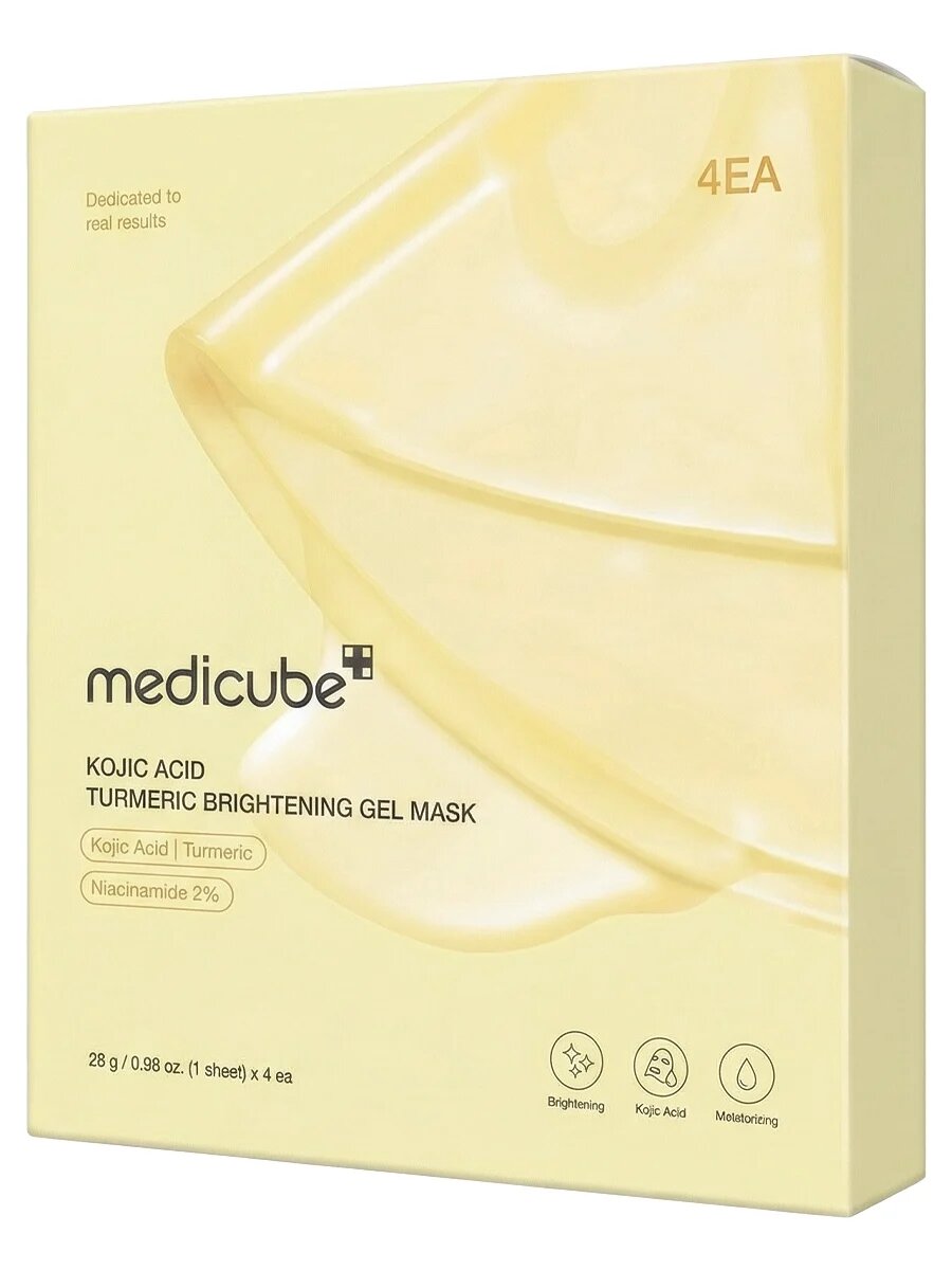 Medicube Гидрогелевая маска для сияния кожи Kojic Acid Turmeric Brightening Gel Mask 28 гр х 4 шт
