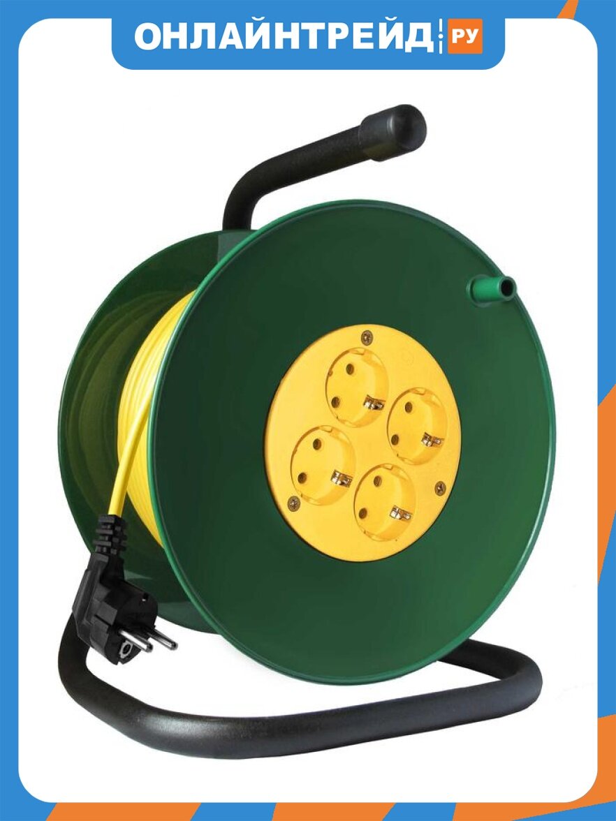 Удлинитель на катушке Союз 4х50м с заземл. 10А IP20 2.2кВт, 481S-3409