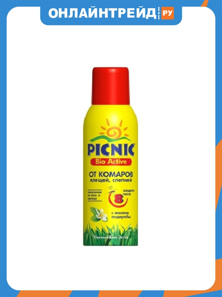 Аэрозоль Picnic Bio Active от комаров и клещей, 125 см3