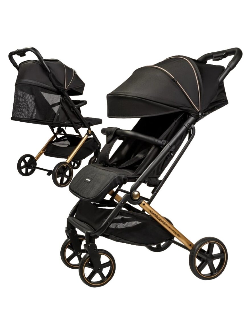 Прогулочная коляска Amarobaby Route чёрный/золотой