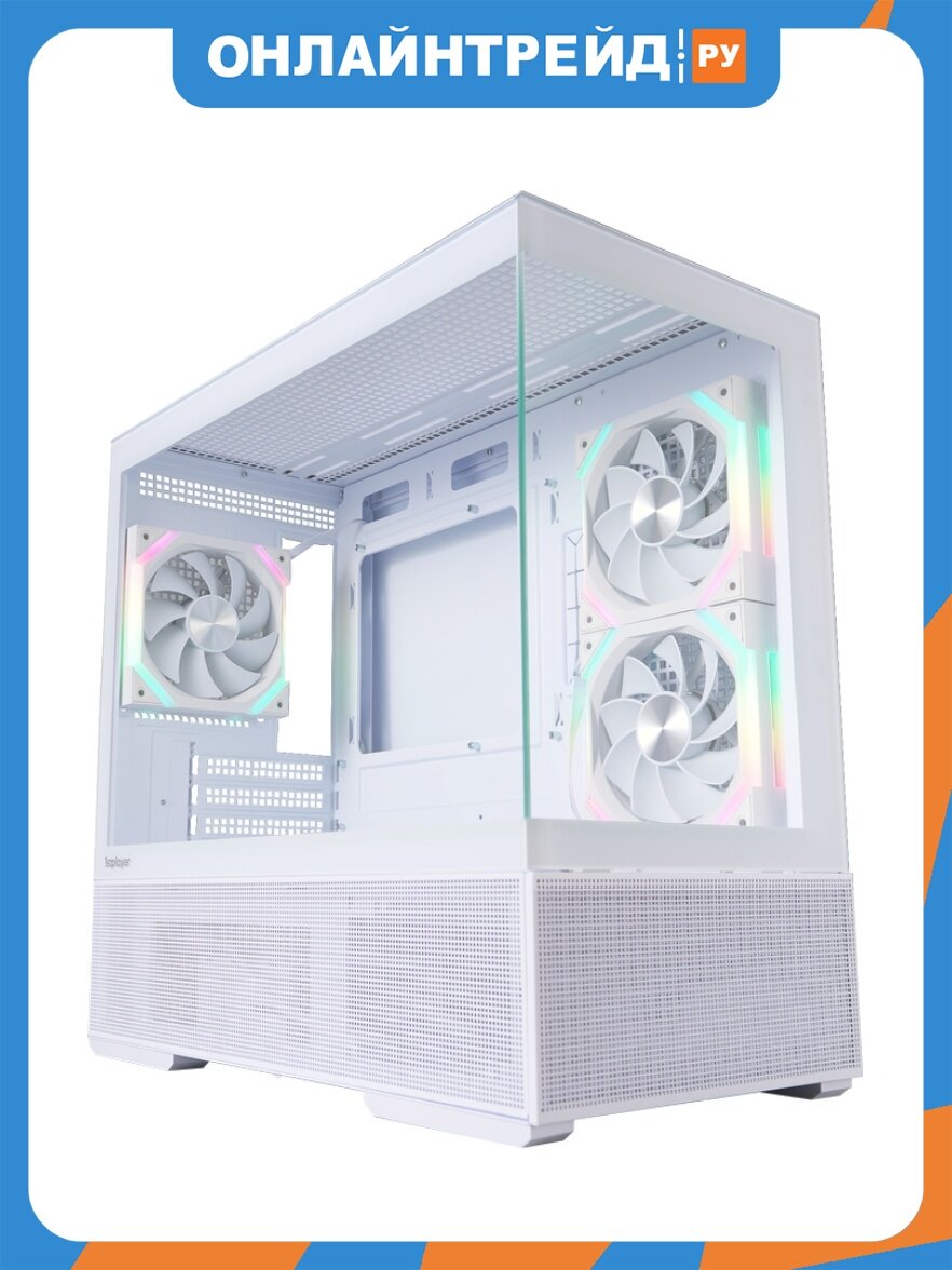 Корпус 1STPLAYER CV6 ARGB, белый (CV6-WH-2FAR-W-2FH7R-W-1FH7-W)