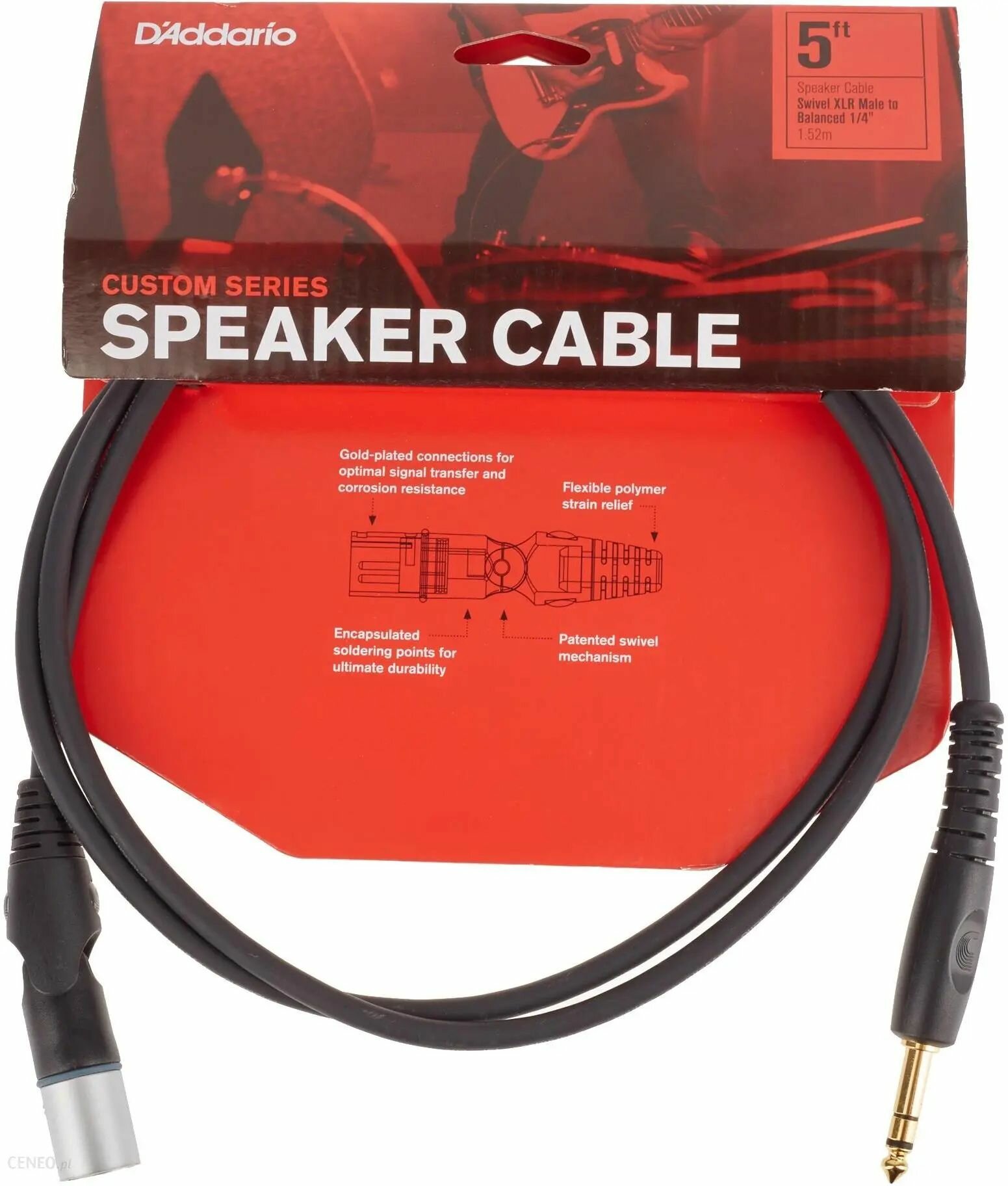 Коммутационный кабель Planet Waves PW-GMMS-05 XLR (F) jack 6.3 (M), 1.5 м