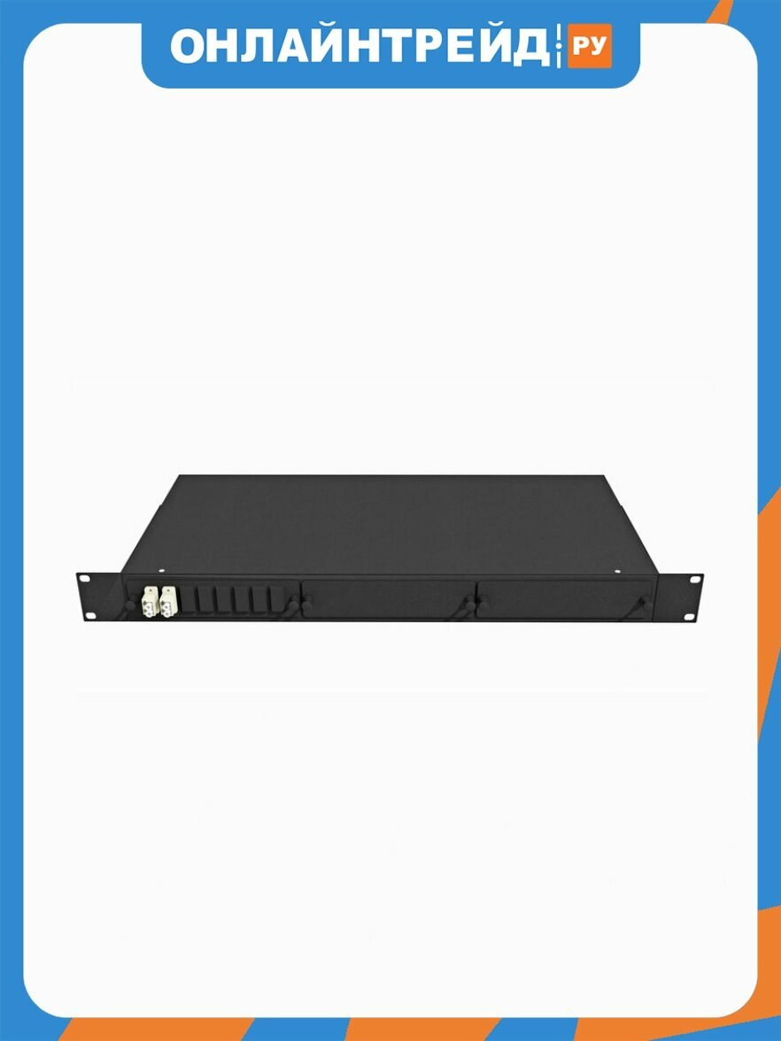 Кросс оптический Toplan , стоечный 19", 4 LC/UPC адаптера, MM, 1U, черный, укомплектованный (КРС-Top-1U-04LC/U-OM2-BK)